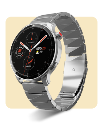 Premium Metal & Leather Calling Smart Watch